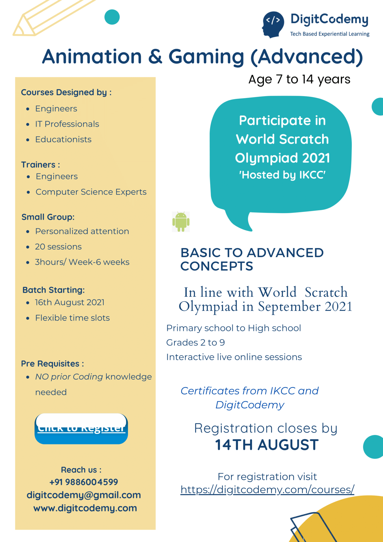 Our Courses : Python Programme, Artificial Intelligence, Web Development and Animation Gaming ...